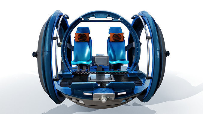 3D model Gyrosphere inside of car with two seats VR / AR / low-poly ...