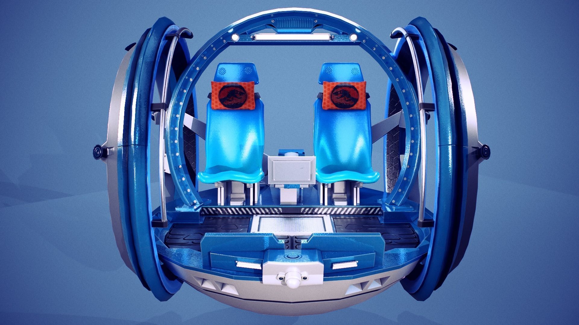 3D model Gyrosphere inside of car with two seats VR / AR / low-poly ...