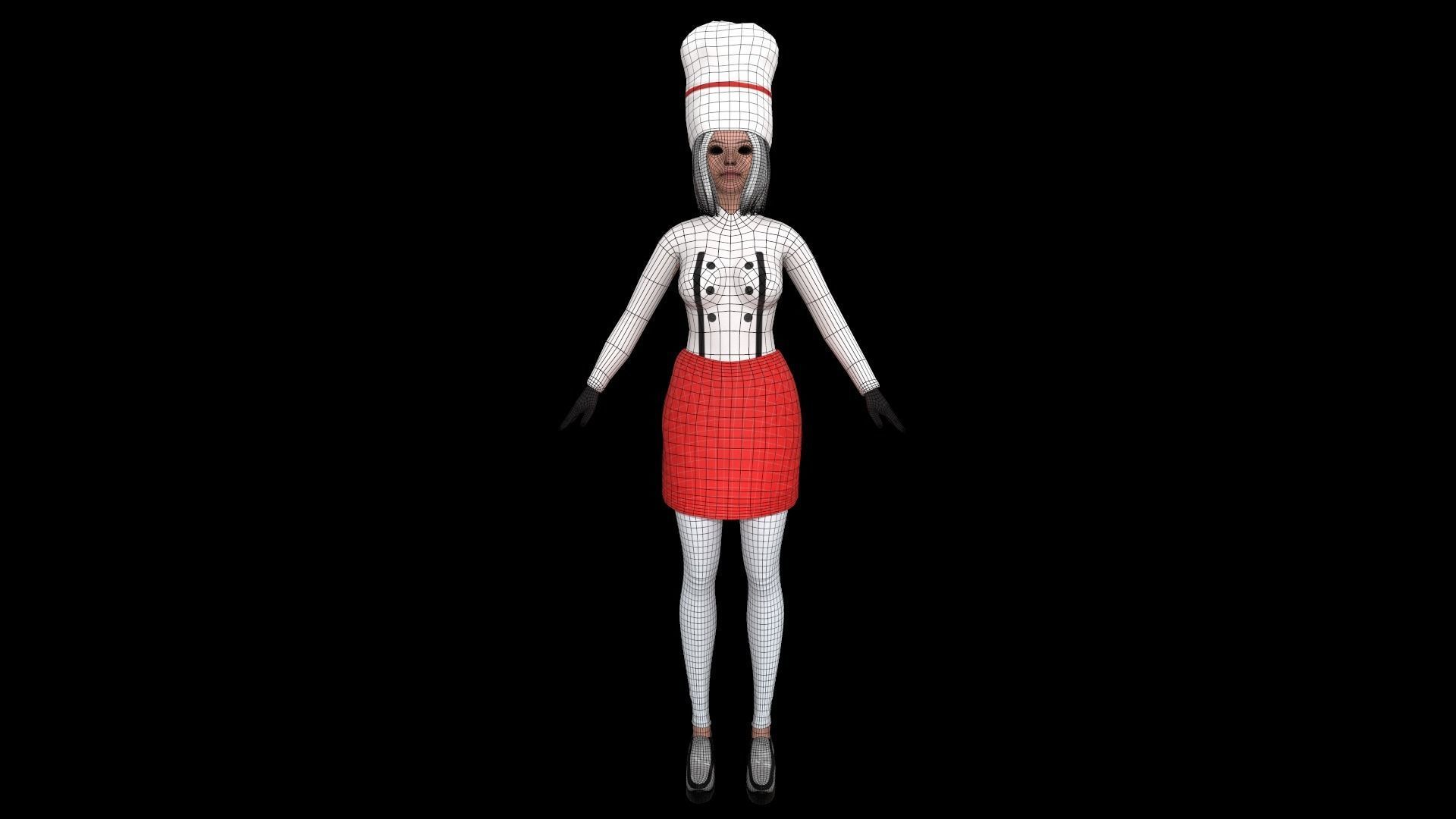 3D model Chef girl VR / AR / low-poly | CGTrader