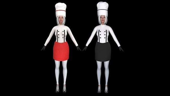 3D model Chef girl VR / AR / low-poly | CGTrader