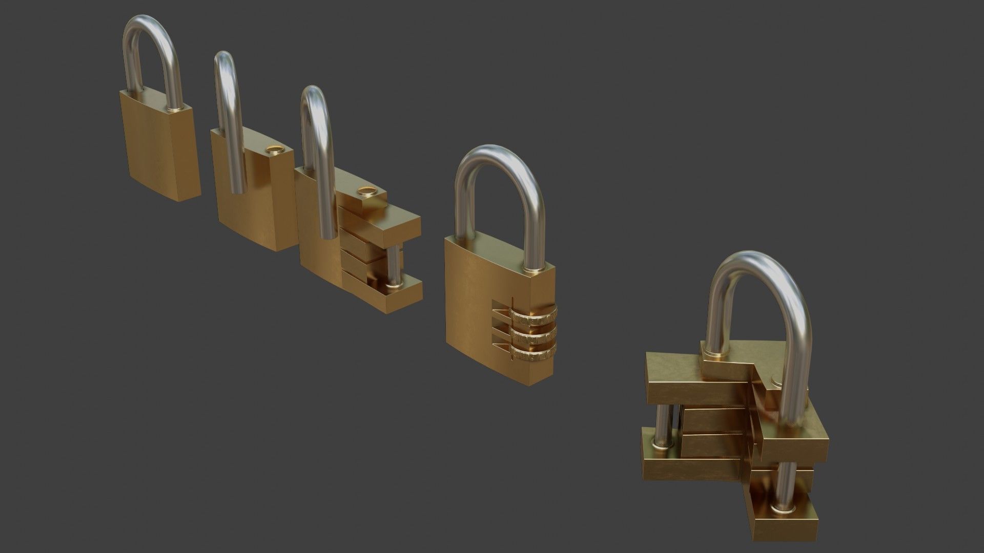 well modeled padlocks 3D model | CGTrader