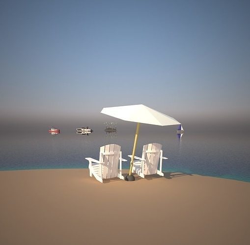Beach scene 3D model | CGTrader