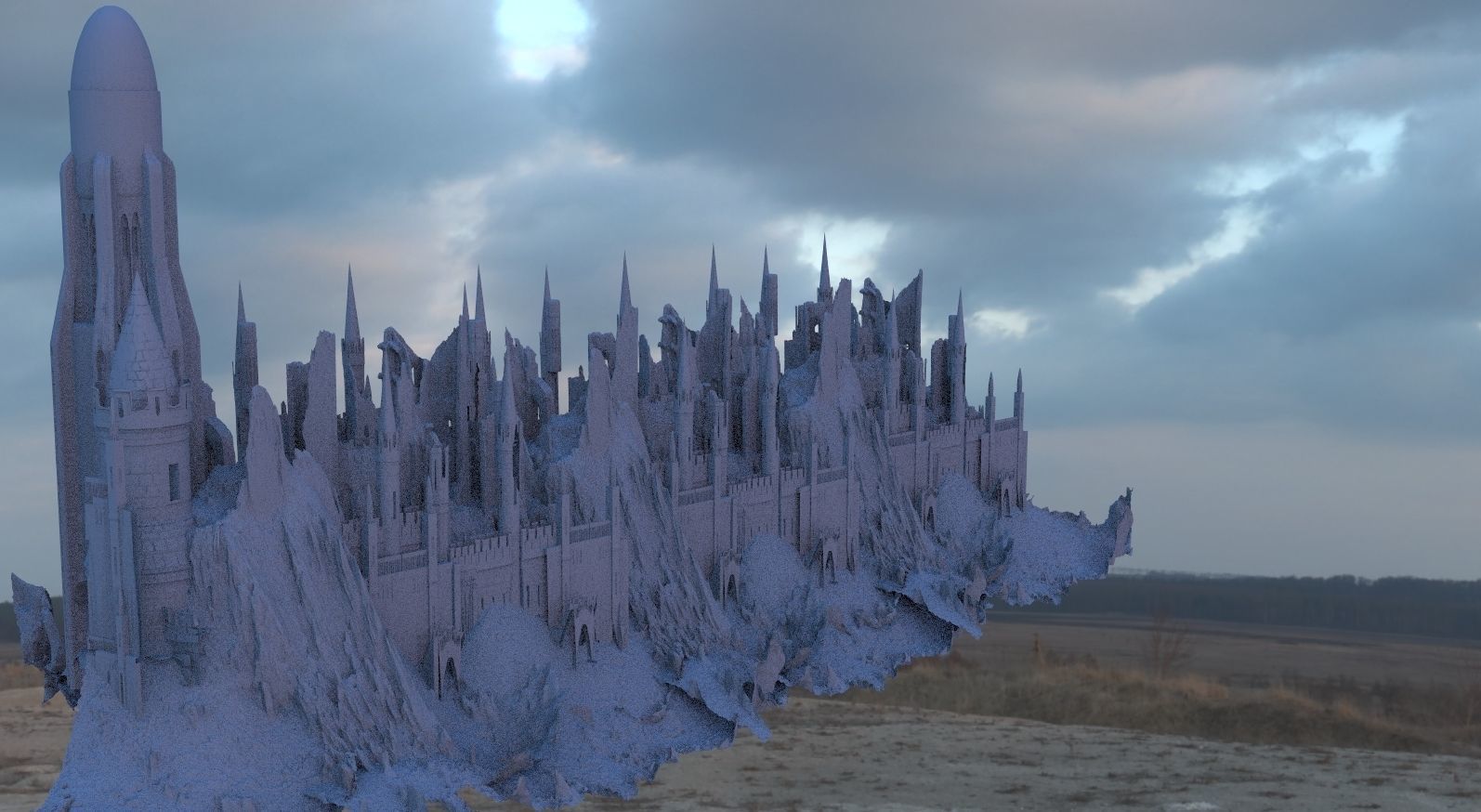 Mordor style fortress wall 3D model | CGTrader