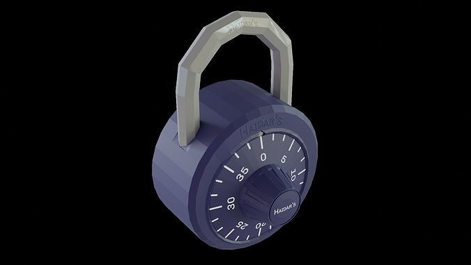 3D model Dial Rotary Combination Pad Lock VR / AR / low-poly | CGTrader