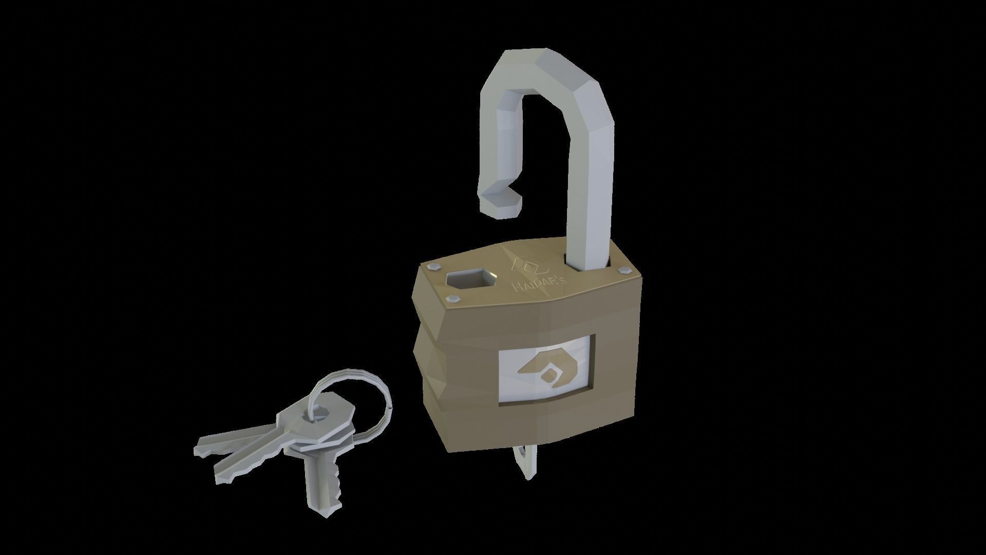 3D model Low Poly Key Lock Padlock VR / AR / low-poly | CGTrader