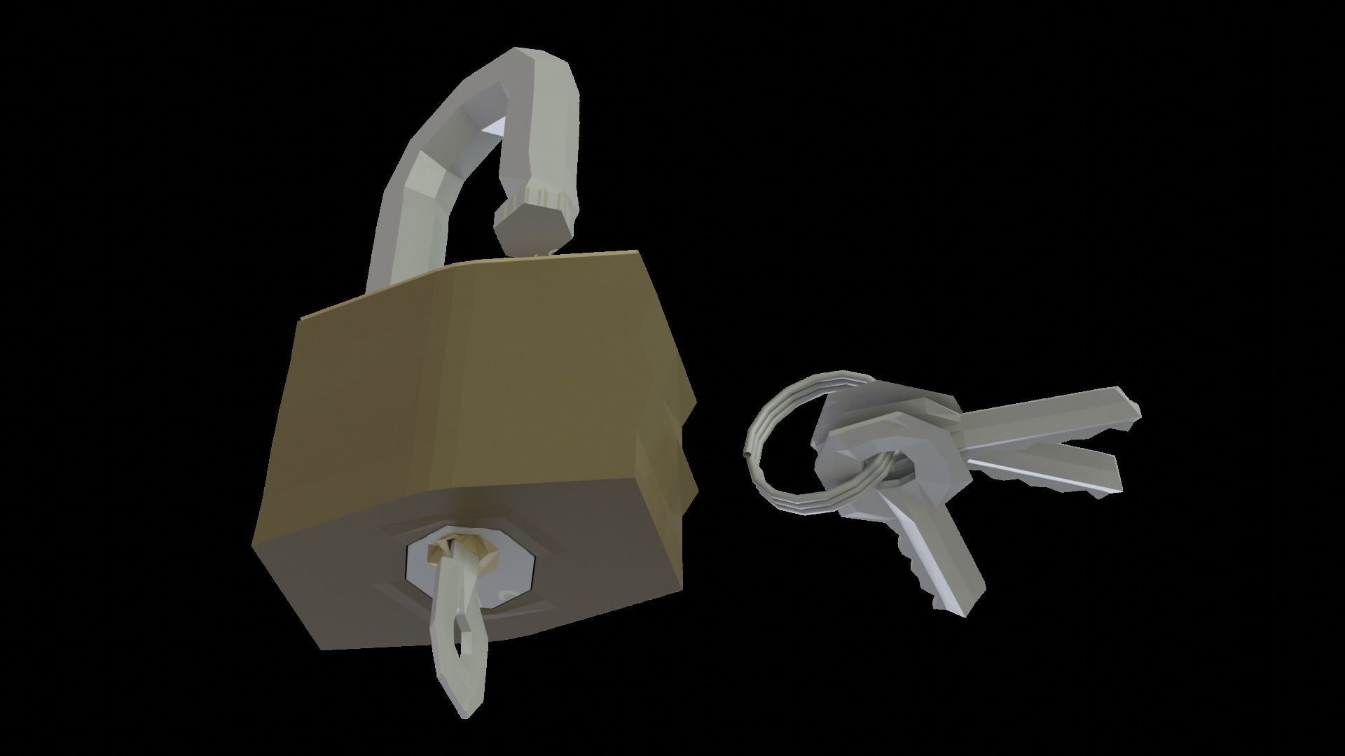 3D model Low Poly Key Lock Padlock VR / AR / low-poly | CGTrader