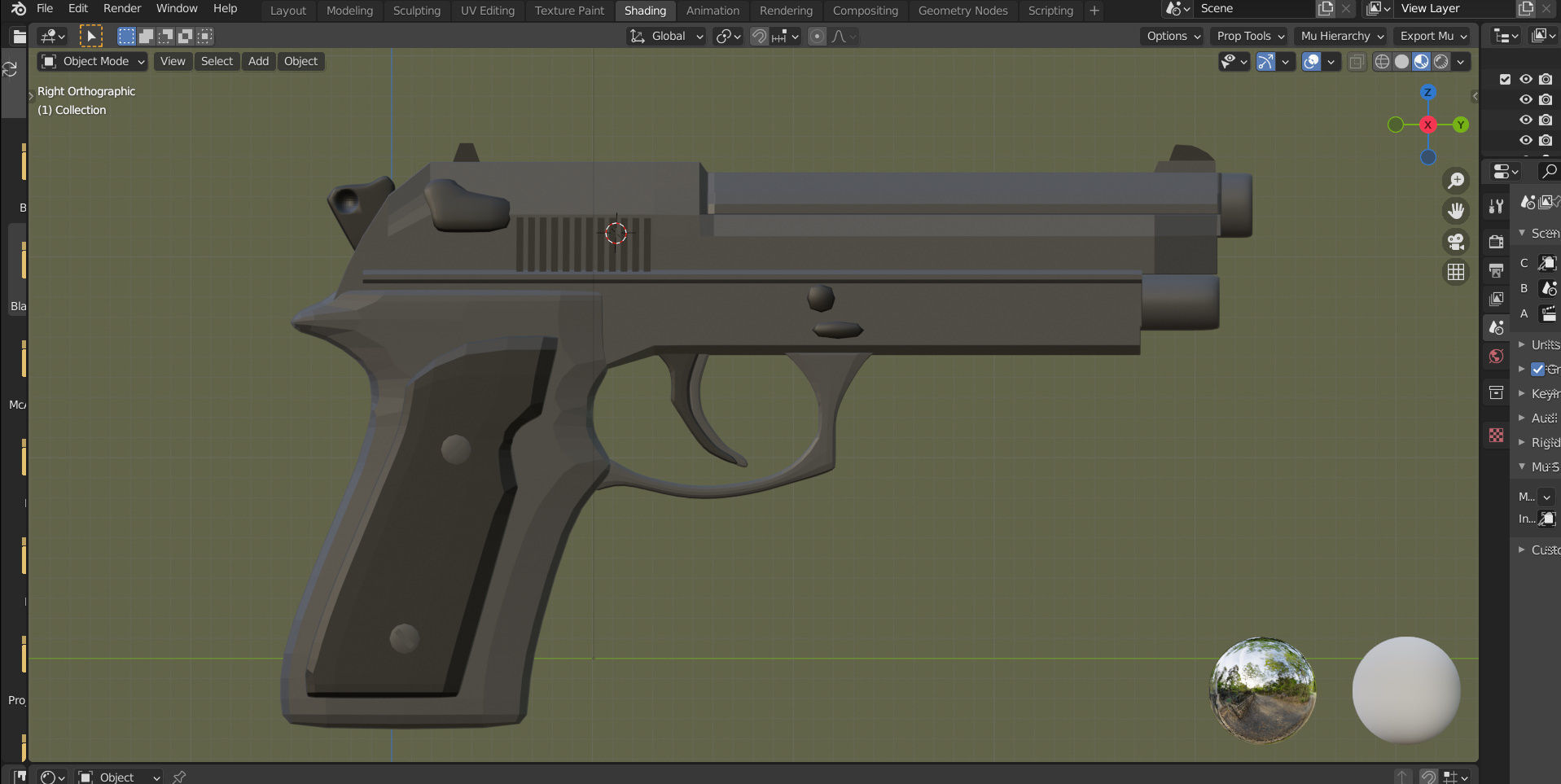 3D model Low Poly Beretta M9 Pistol VR / AR / low-poly | CGTrader
