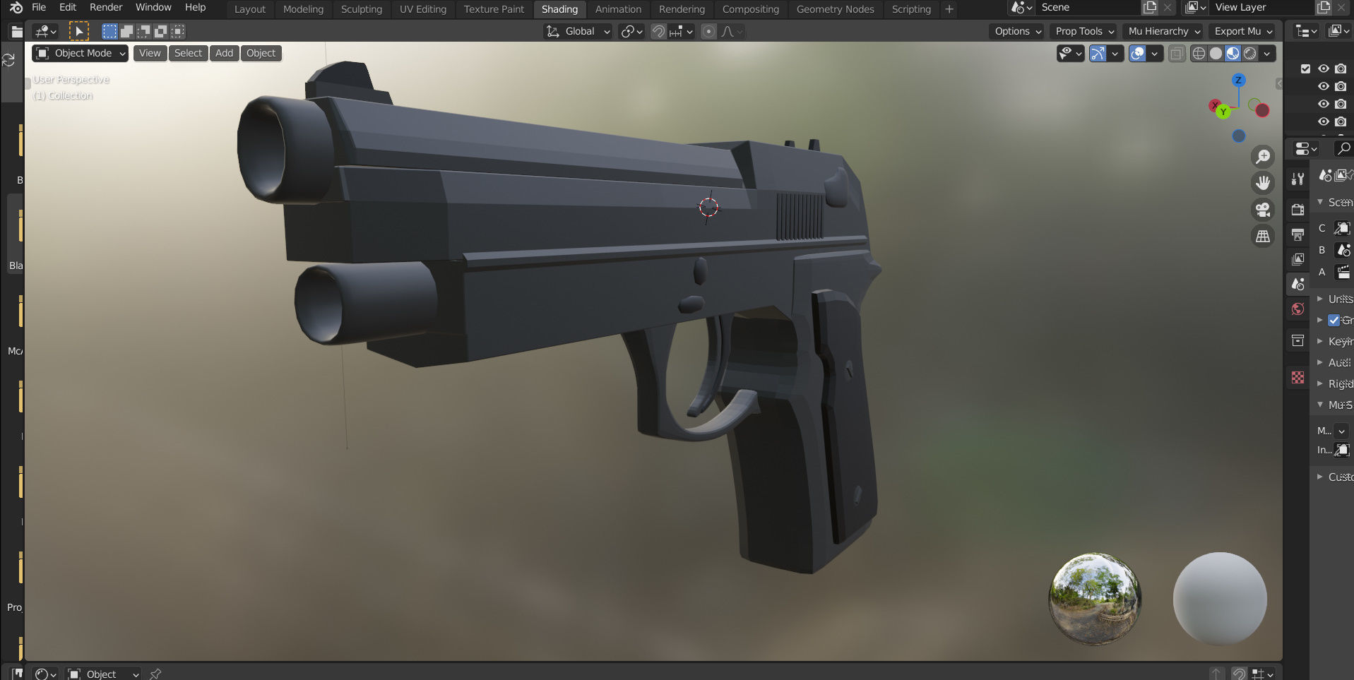 3D model Low Poly Beretta M9 Pistol VR / AR / low-poly | CGTrader