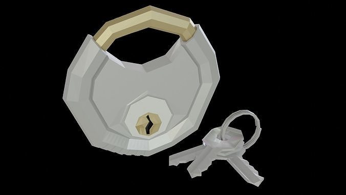3D model Low Poly Circular Key Lock Padlock VR / AR / low-poly | CGTrader