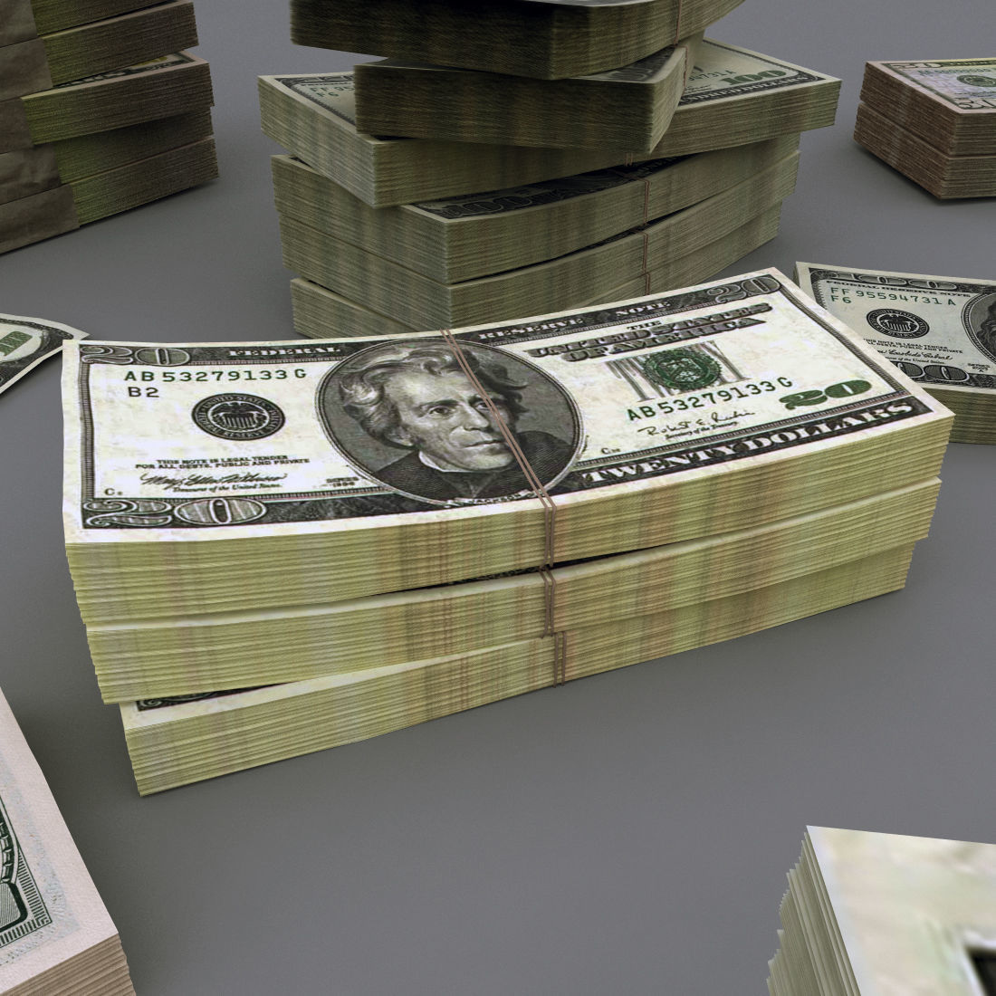 Bills USD 3D model | CGTrader