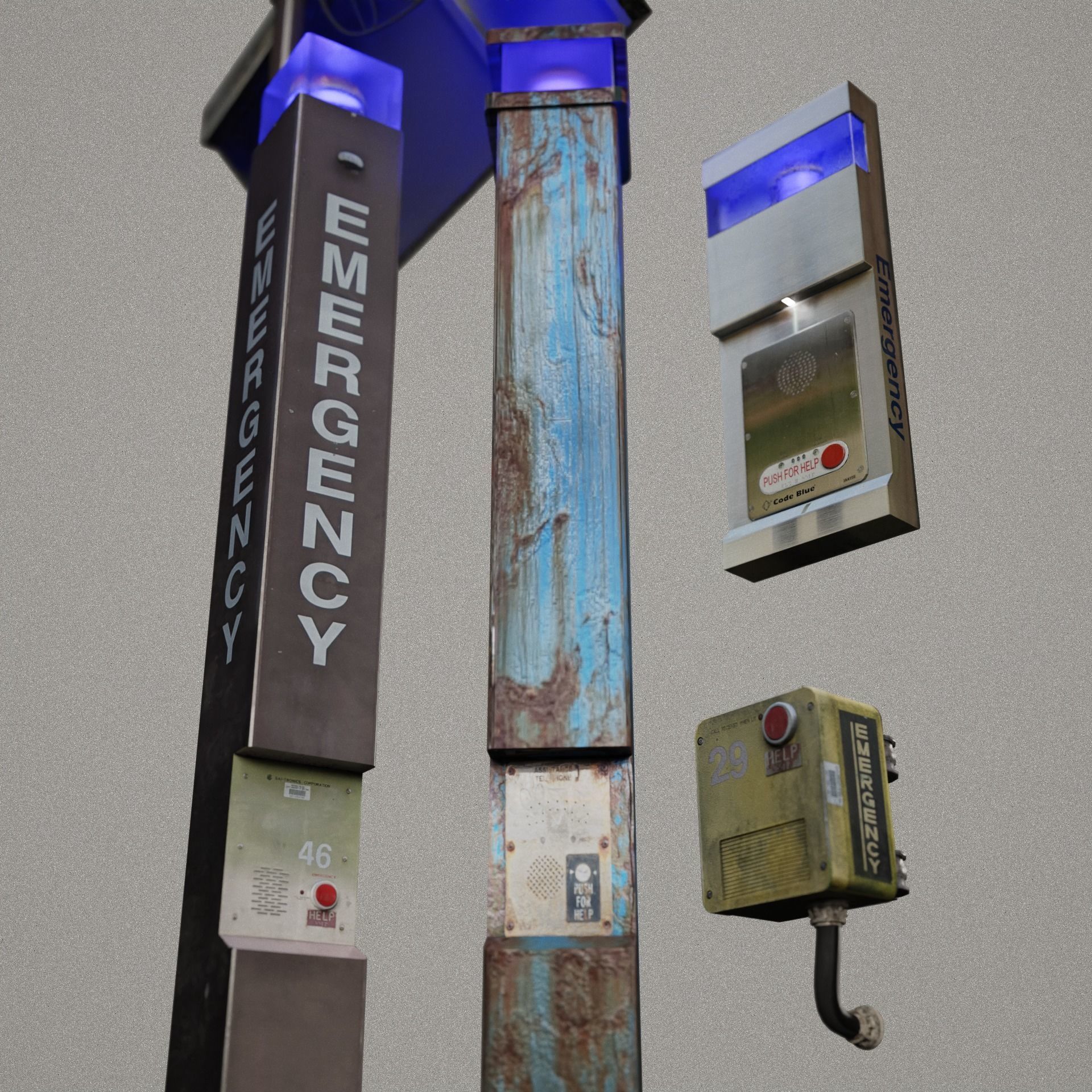 3D model Campus Blue Light System Stations VR / AR / low-poly | CGTrader