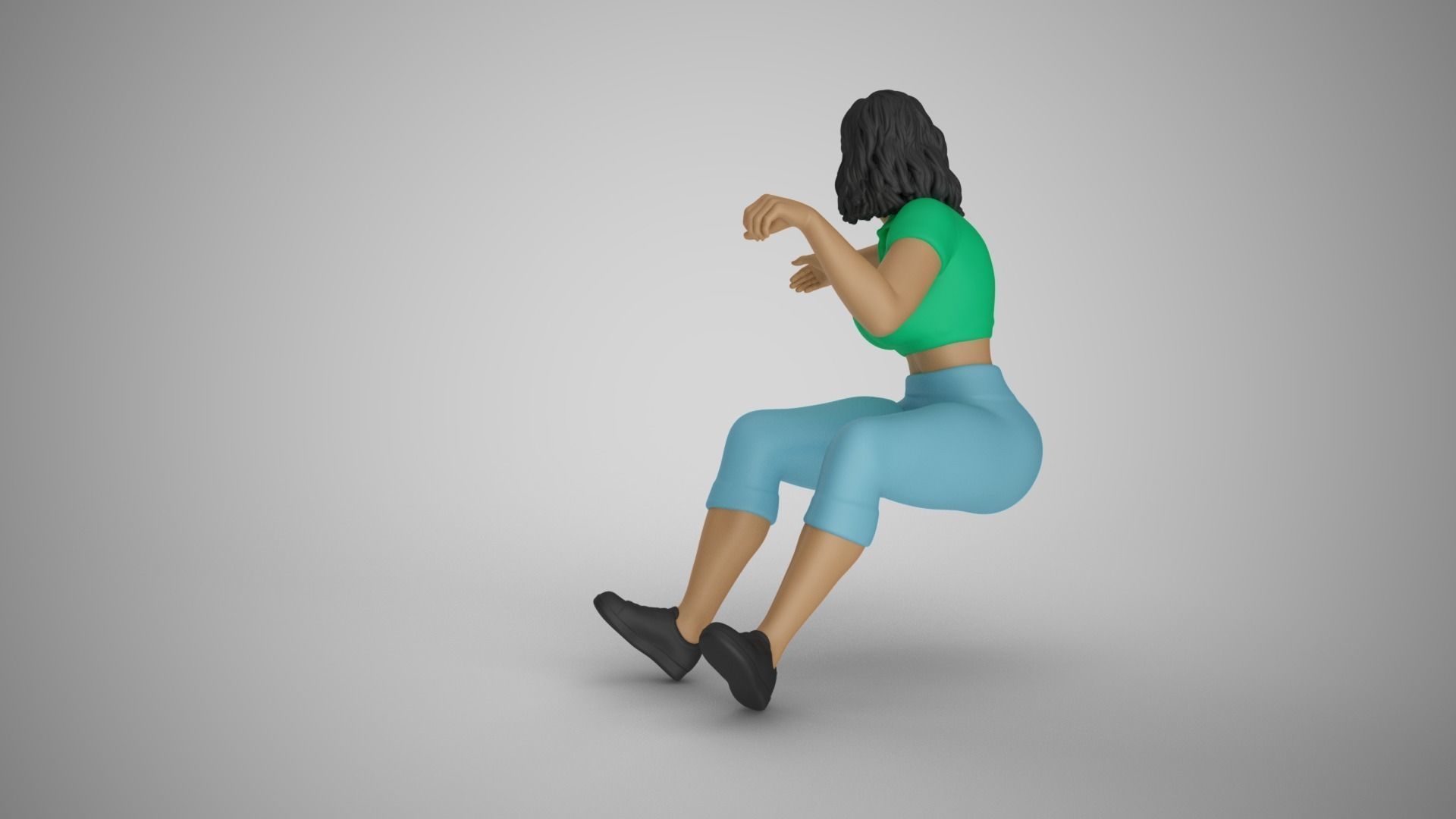 Girl Drive Back 3D model 3D printable | CGTrader