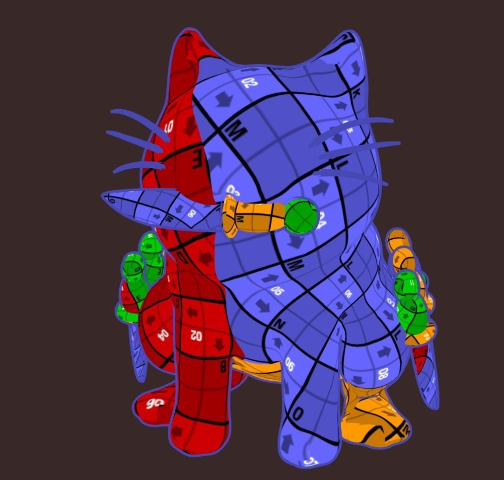 Cure Cat with knives 3D model | CGTrader