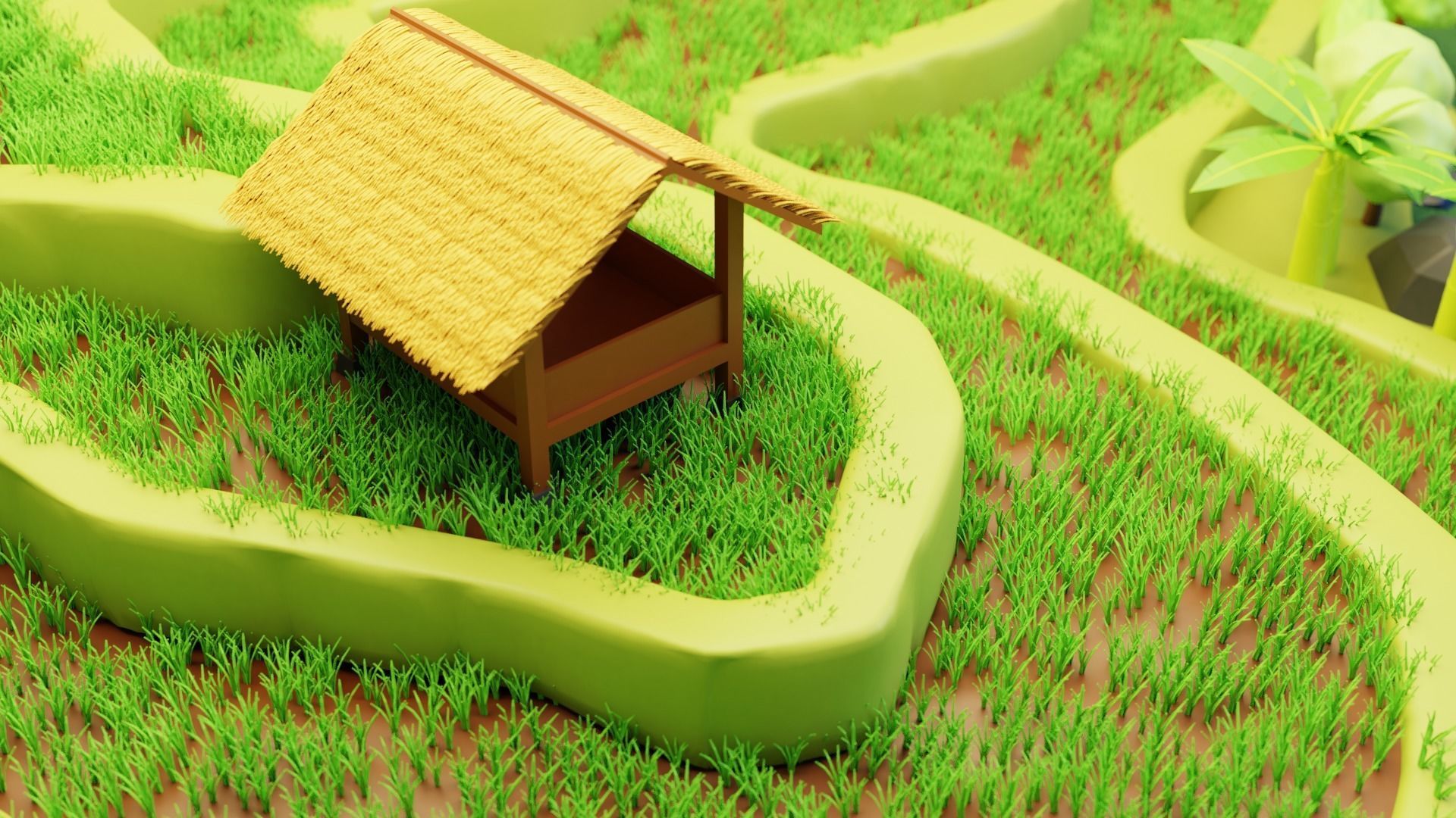 3D model Terasering Sawah Lowpoly Isometric VR / AR / low-poly | CGTrader