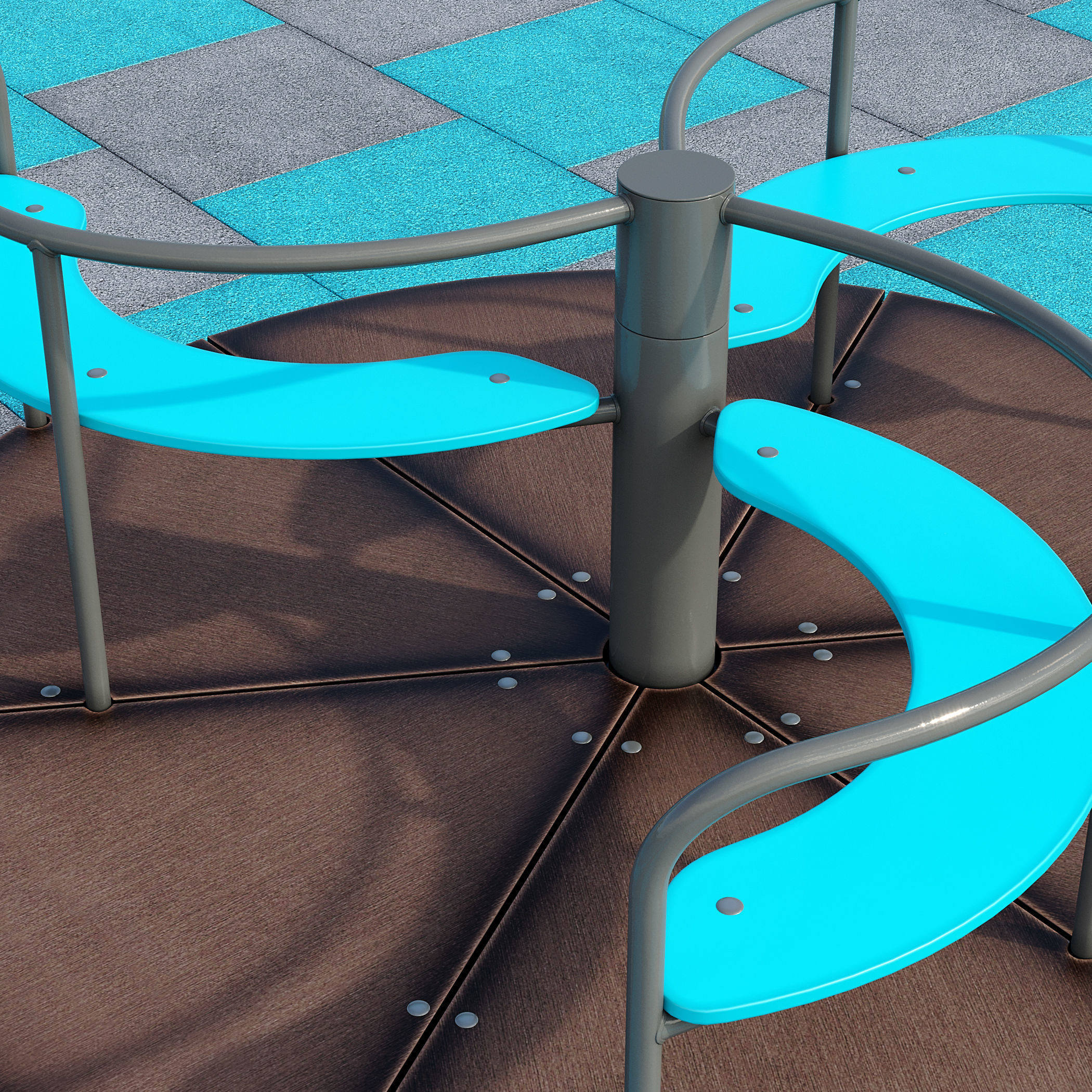 Stylish turquoise playground 3D model | CGTrader