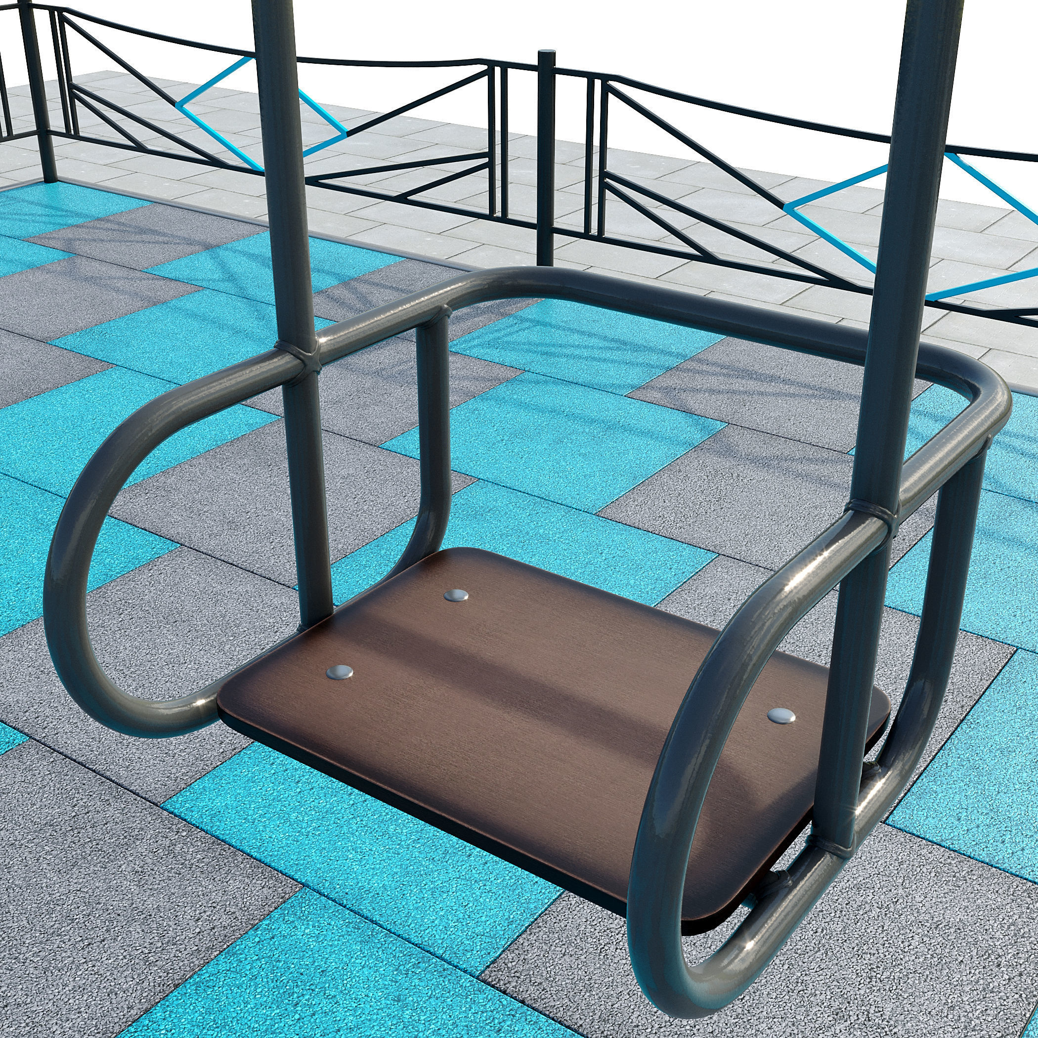 Stylish turquoise playground 3D model | CGTrader