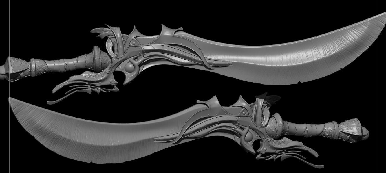 Fantasy sword with PBR textures free VR / AR / low-poly 3D model | CGTrader