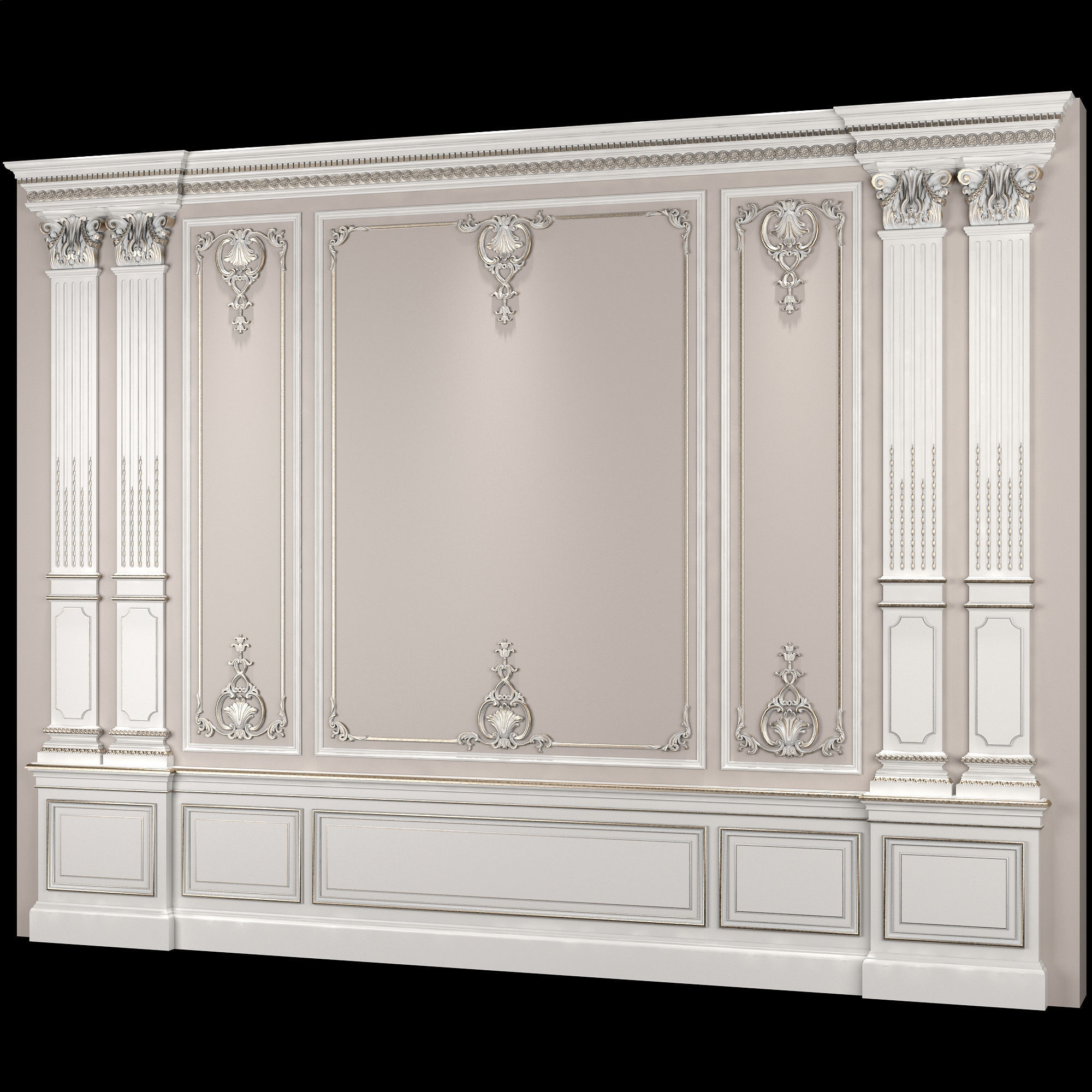 classical wall decoration 3D model | CGTrader