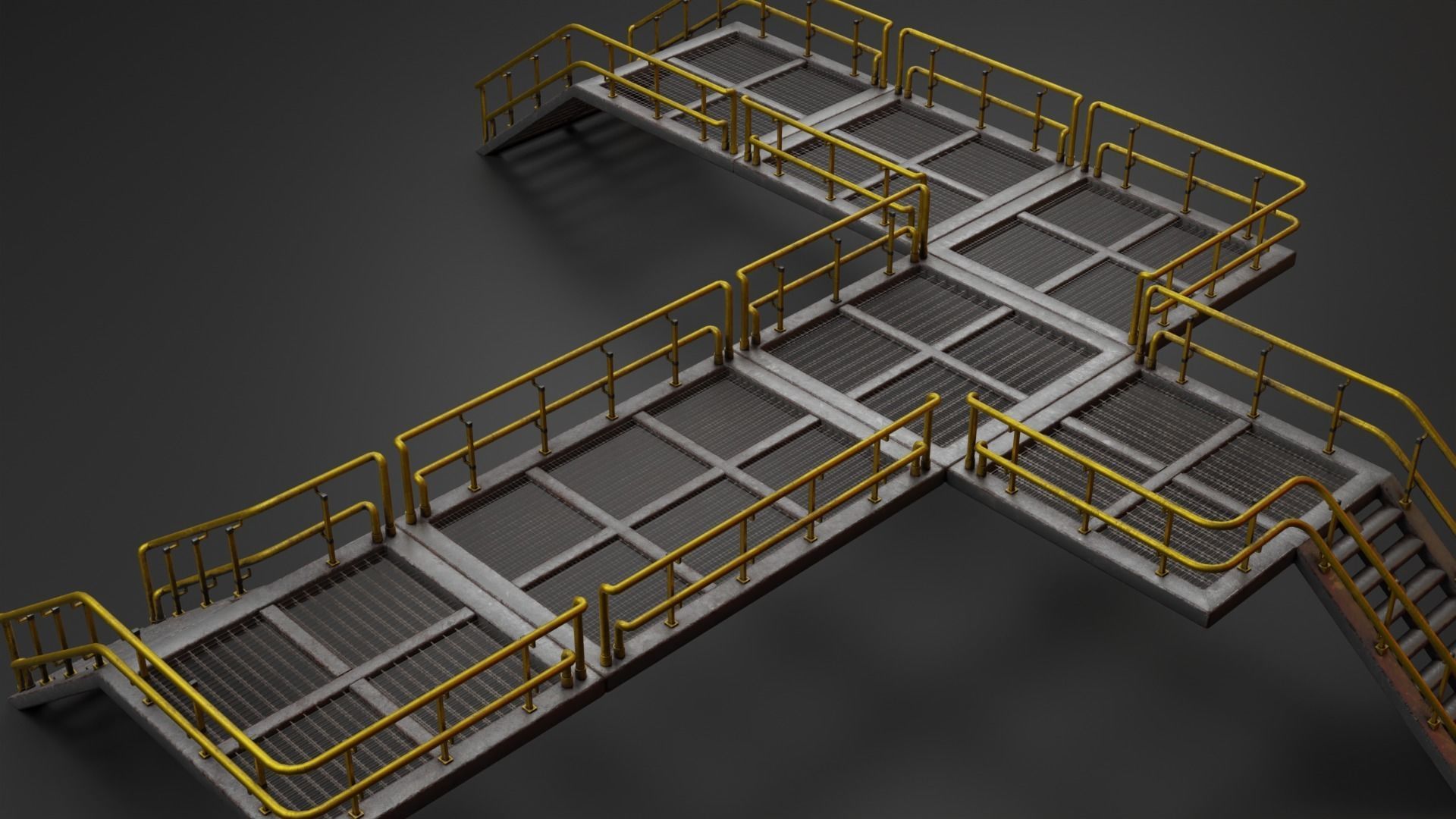 3D model Modular industrial catwalk VR / AR / low-poly | CGTrader