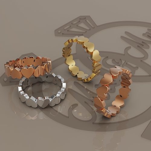 Heart Ring 3D model 3D printable | CGTrader