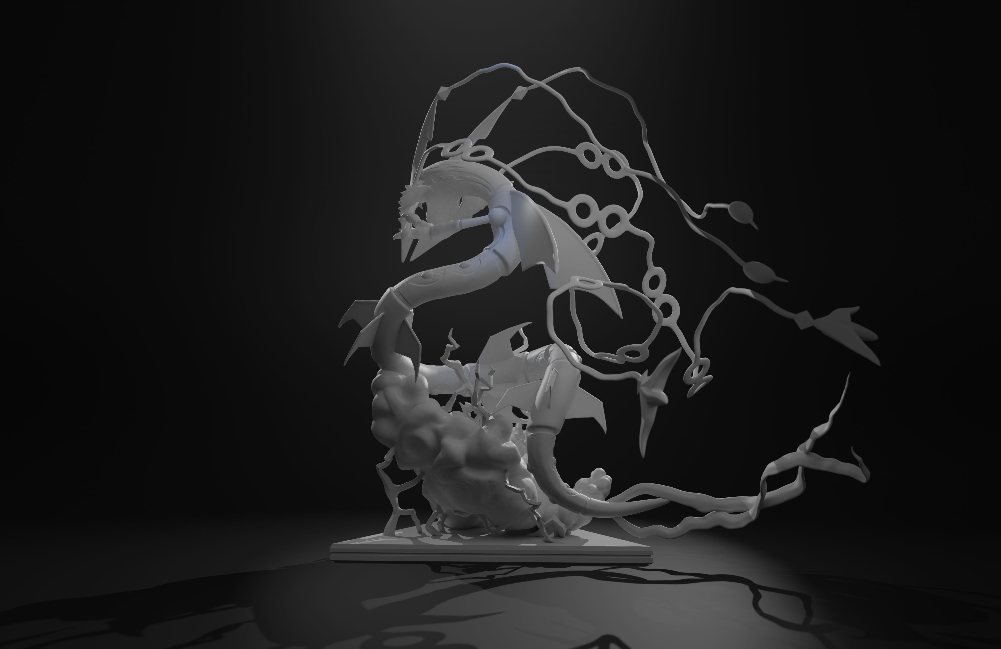 MEGA RAYQUAZA - 3D PRINTABLE POKEMON with cuts and as a whole 3D model ...