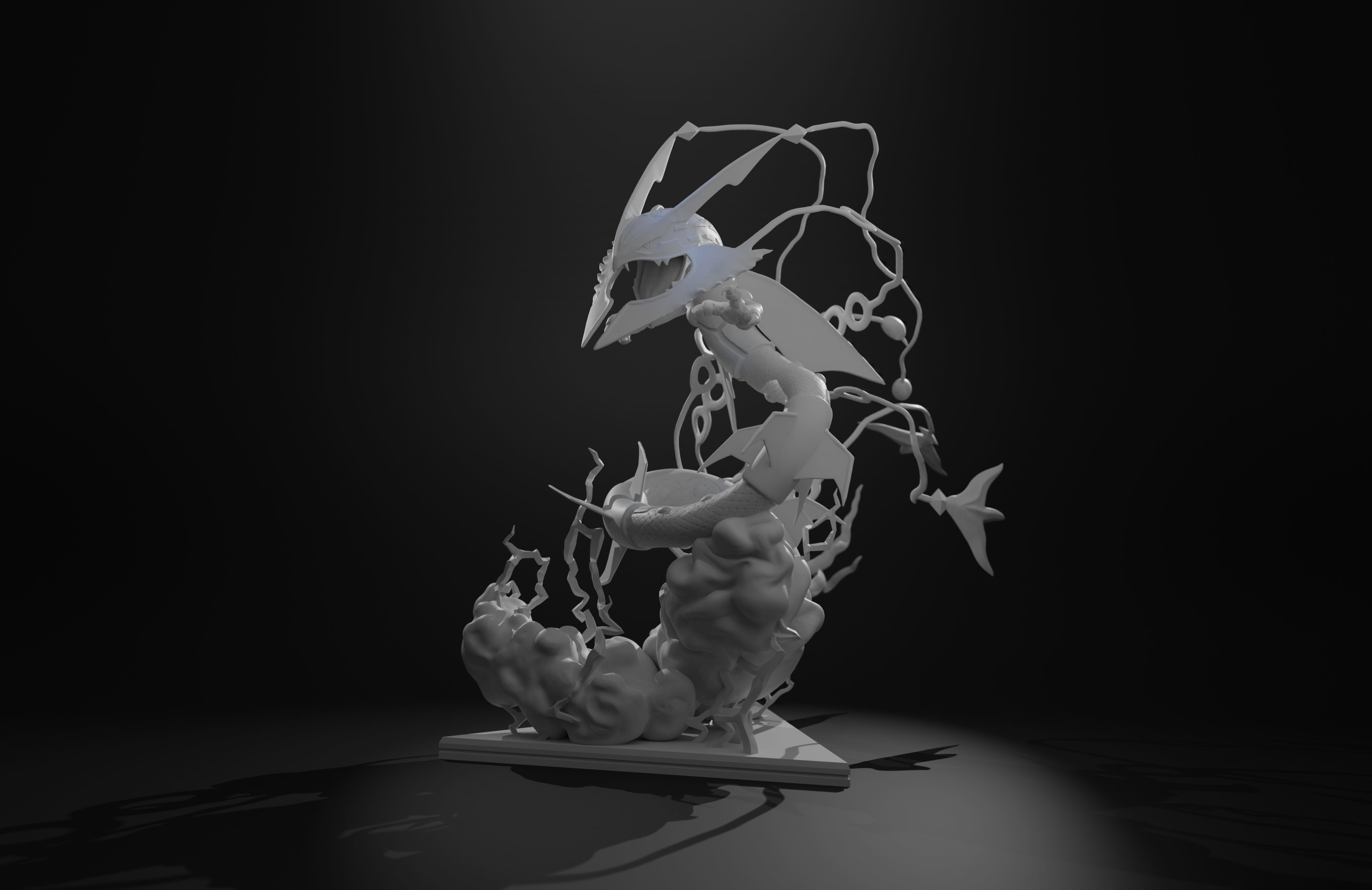 MEGA RAYQUAZA - 3D PRINTABLE POKEMON with cuts and as a whole 3D model ...