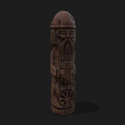 3D model Dazhbog Old Wooden Figure VR / AR / low-poly | CGTrader