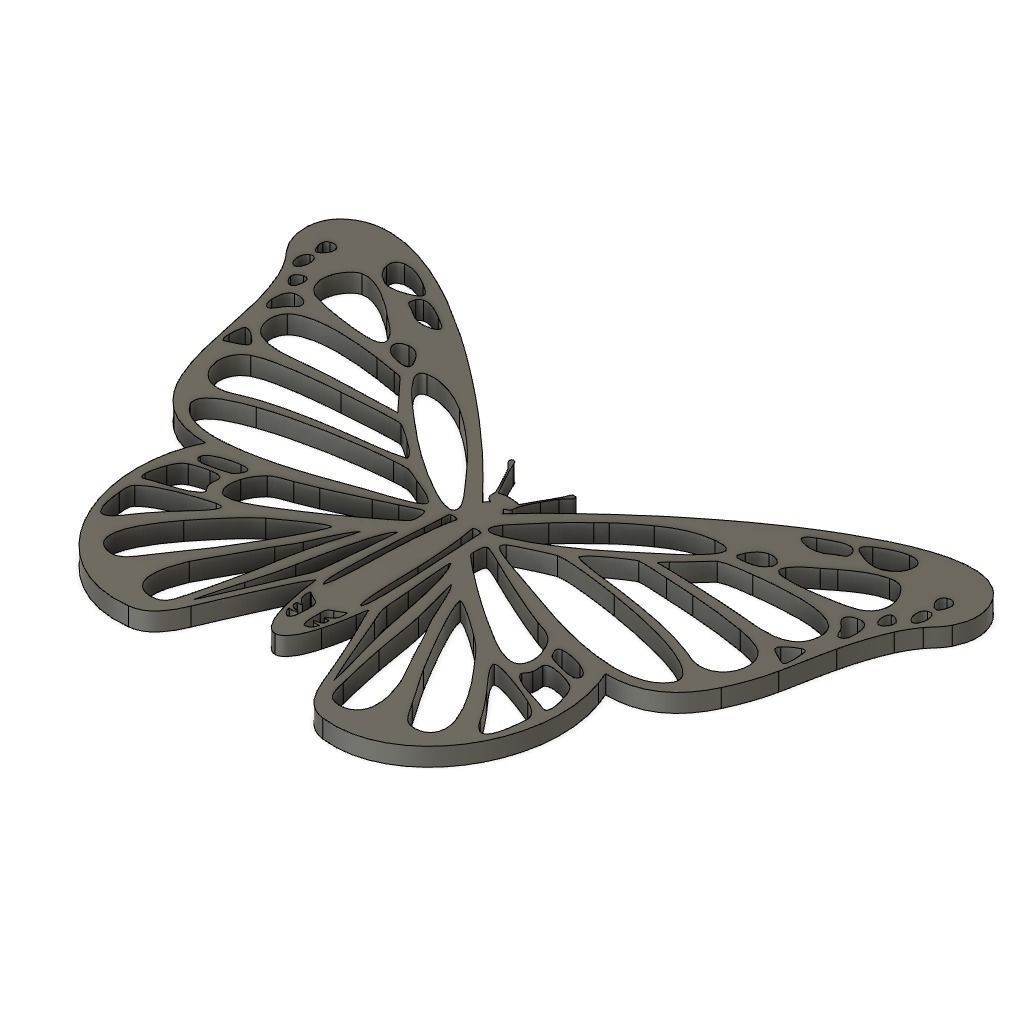 Butterfly 2D Decor 3D model 3D printable | CGTrader