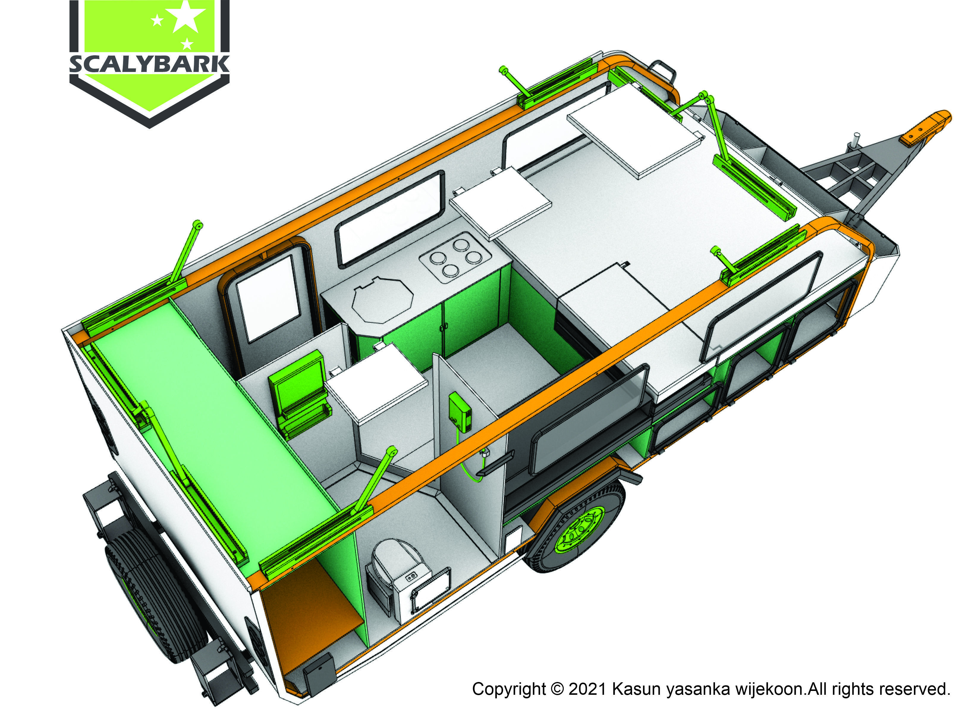 OFF ROAD CAMPING TRAILER 3D PRINTABLE MODEL STL 3D model 3D printable ...