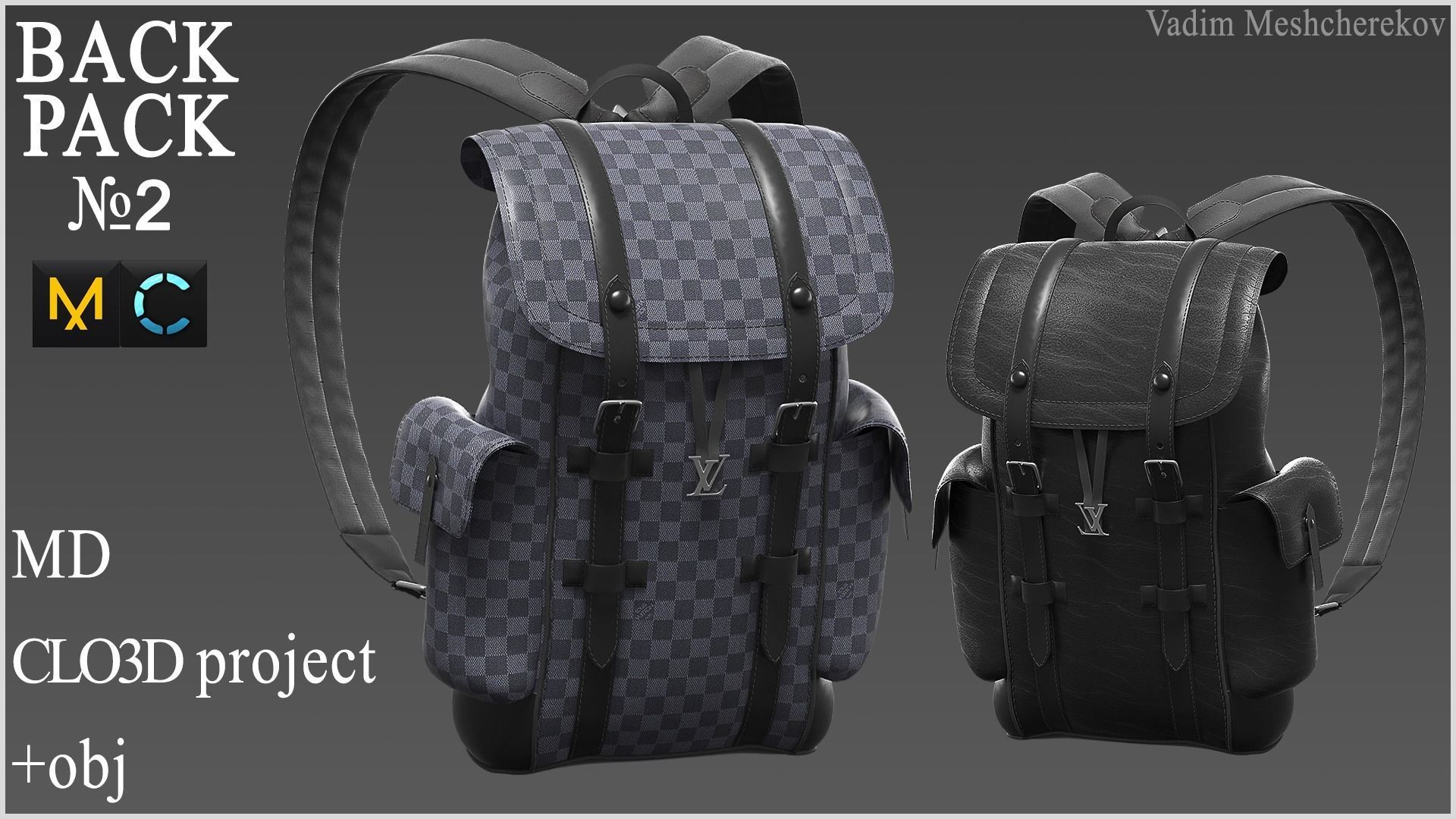 Backpack 2 Marvelous Designer project 3D model | CGTrader
