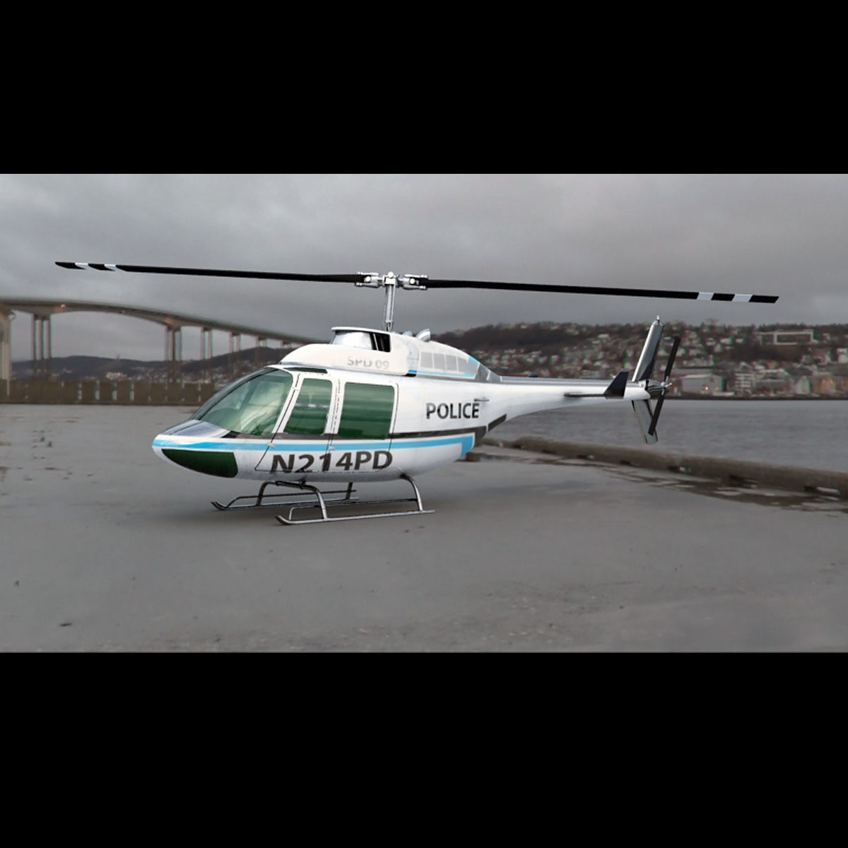 Bell 206 Police 3D model | CGTrader