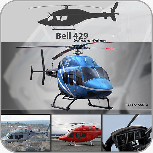 Bell 429 Helicopter Pack 3D model animated | CGTrader