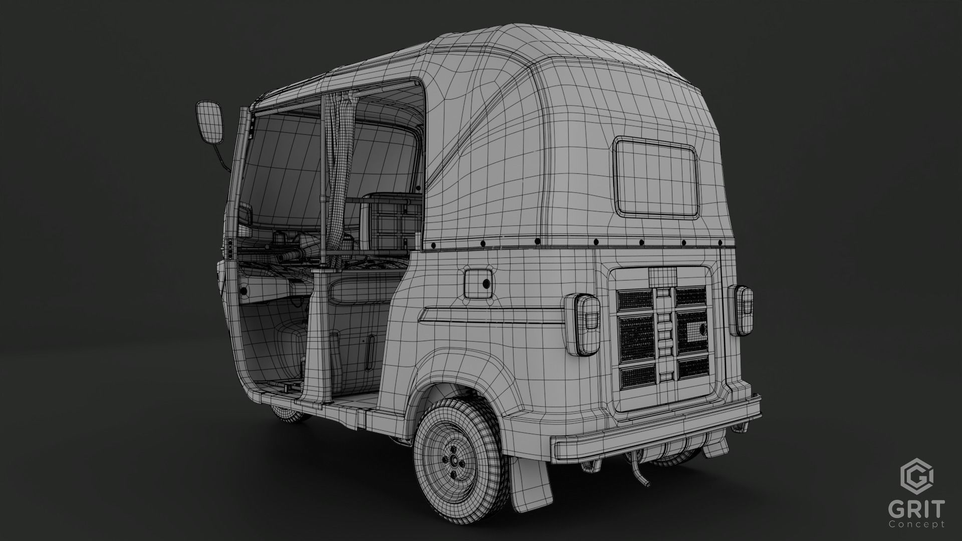 3D model TRICYCLE - RICKSHAW 3D MODEL VR / AR / low-poly | CGTrader