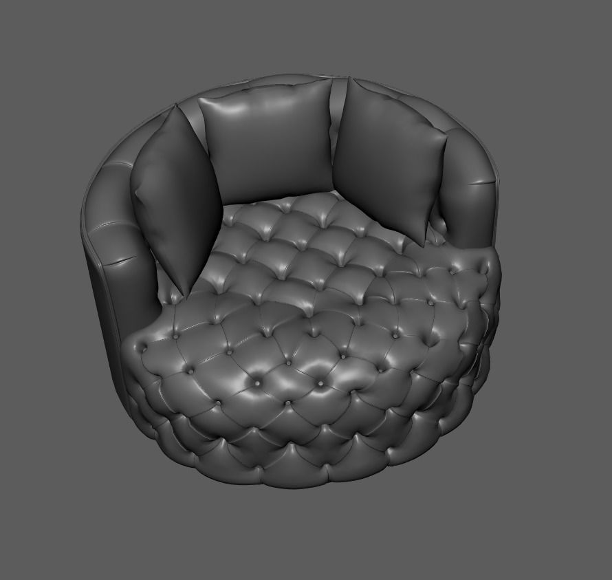 Mid Poly Sofa 3D model OBJ FBX MA
