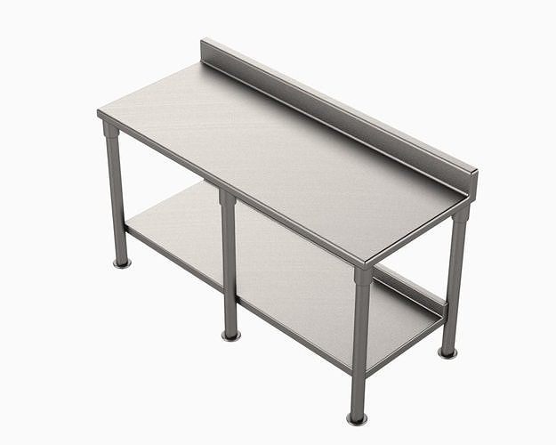 Stainless Steel Table 2 3D model | CGTrader