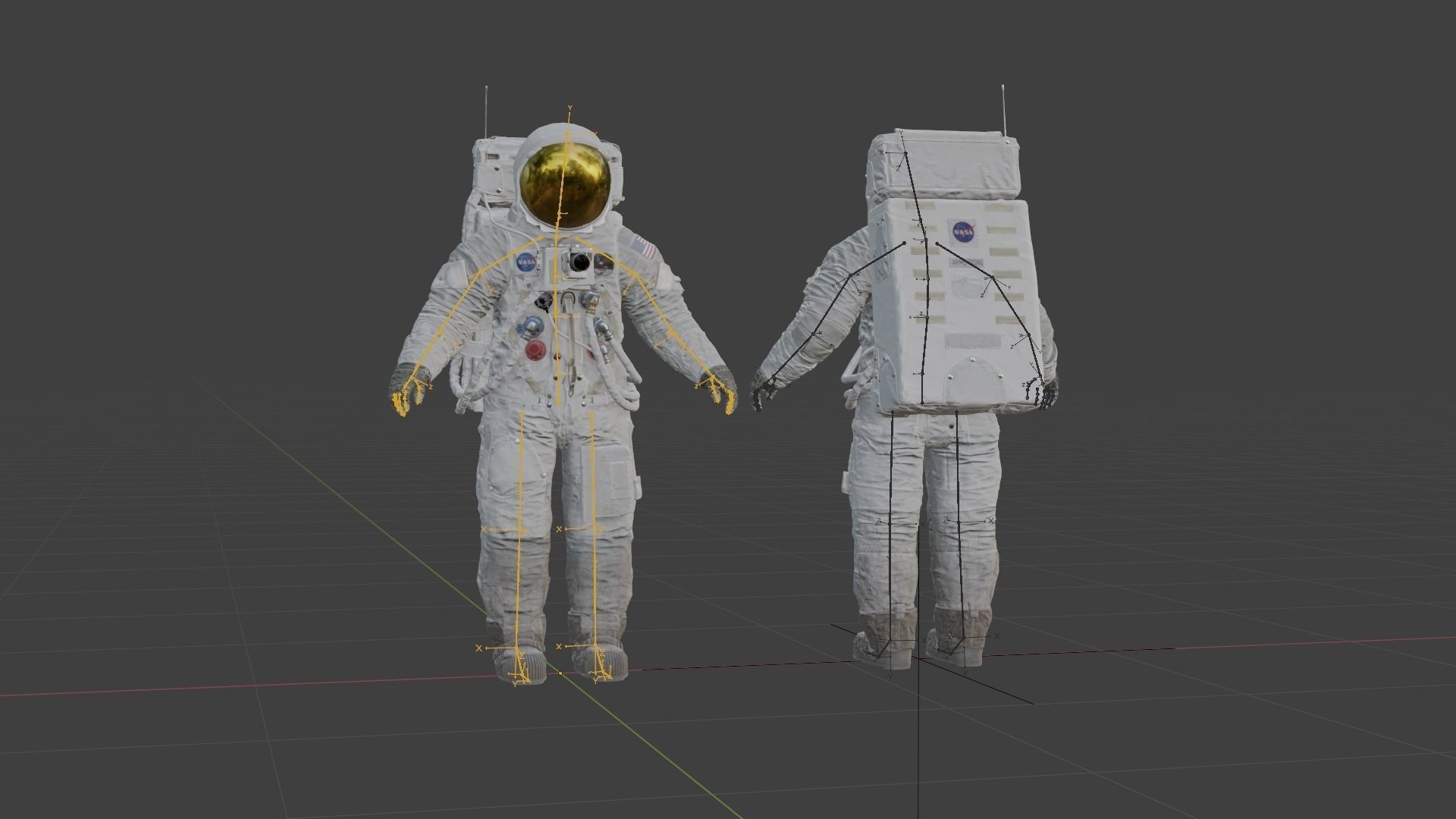3D model Apollo 11 A7L Spacesuit Rigged VR / AR / low-poly rigged ...