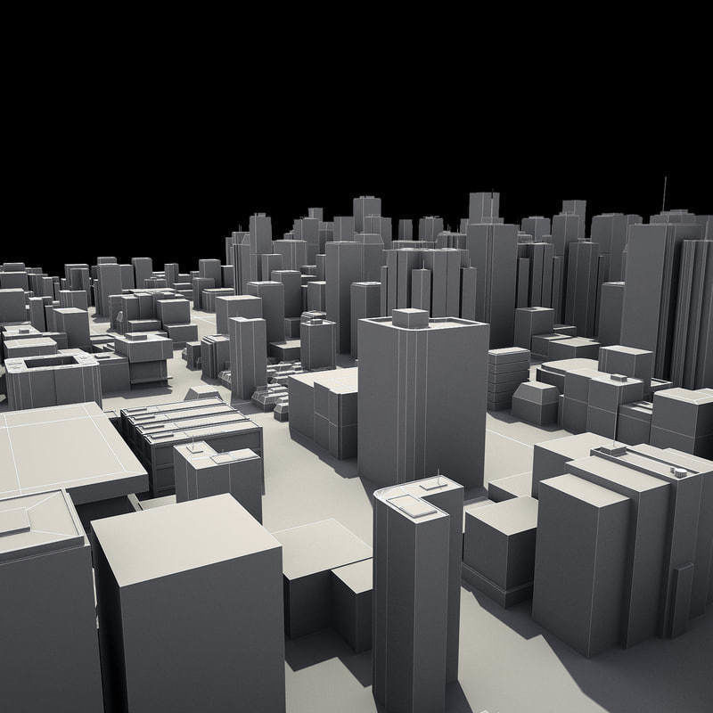 Full textured big city 3D model | CGTrader