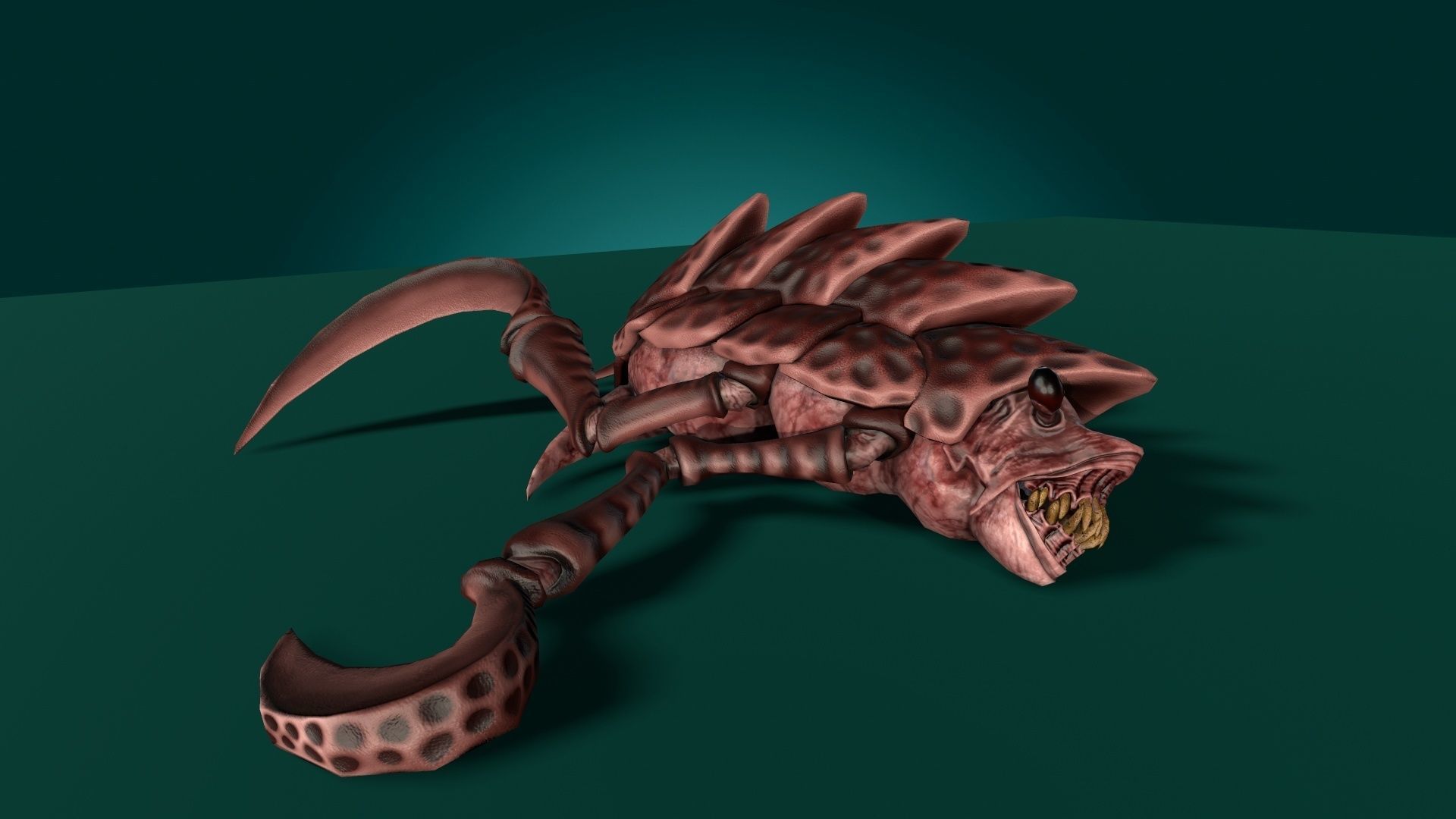 3D model Shell Monster VR / AR / low-poly rigged animated | CGTrader