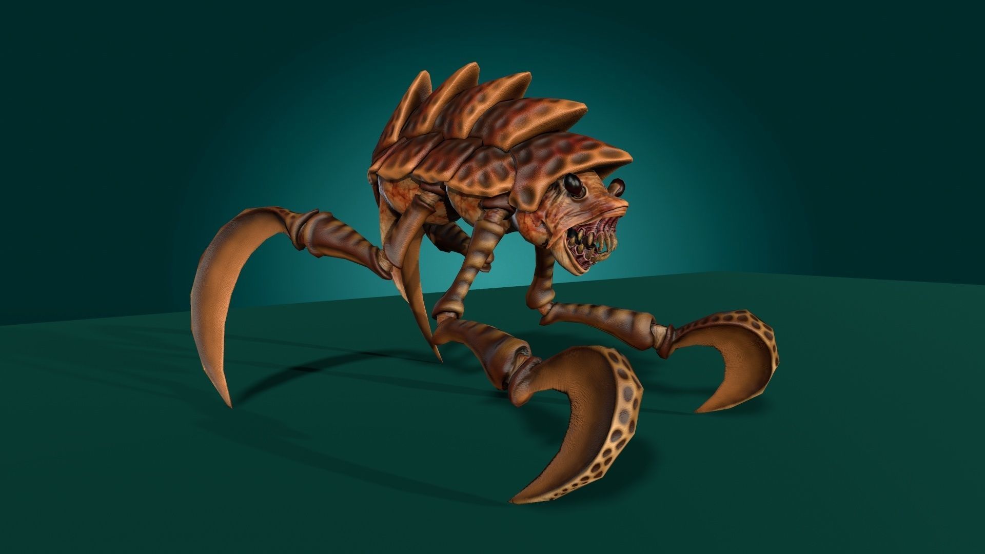 3D model Shell Monster VR / AR / low-poly rigged animated | CGTrader