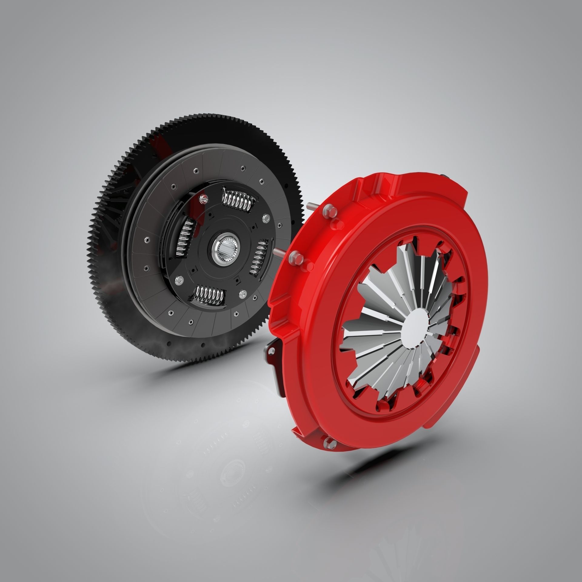 Clutch With Fly-Wheel 3D model animated rigged | CGTrader