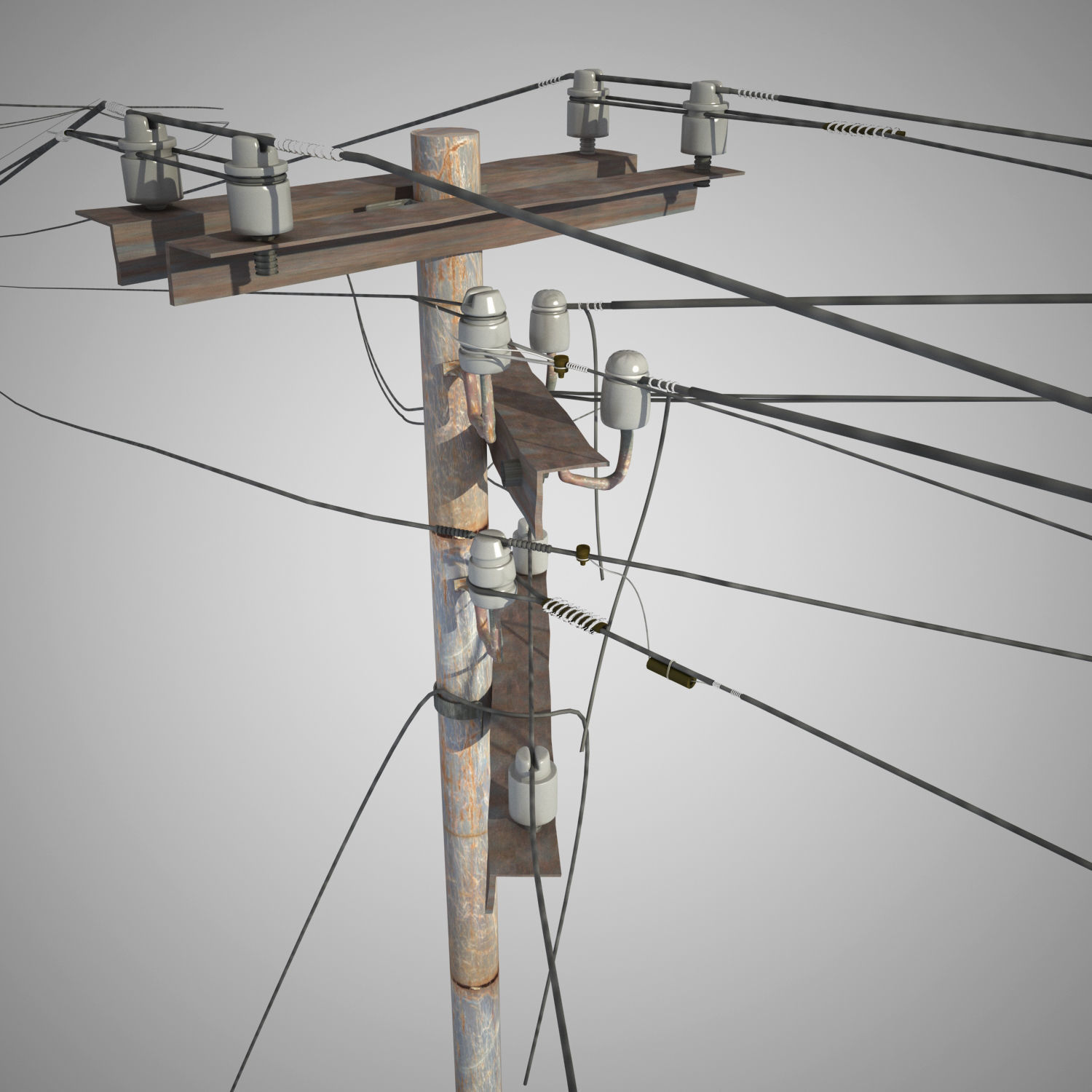 TowerCables power pole - power pole 3D model | CGTrader