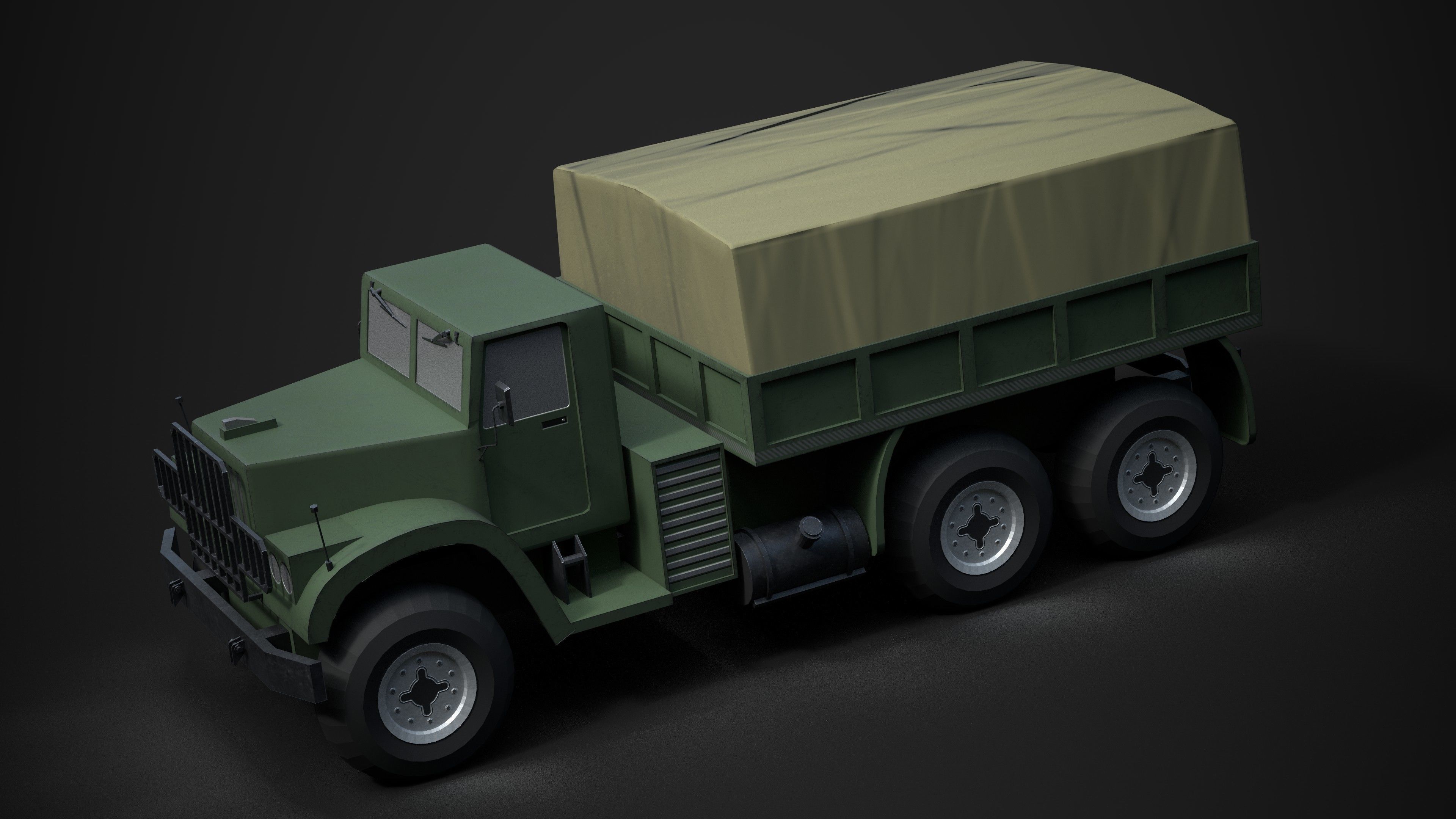 3D model Low-poly Army Truck VR / AR / low-poly | CGTrader