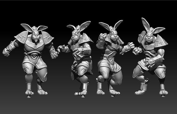 Bunny team 3D model 3D printable | CGTrader