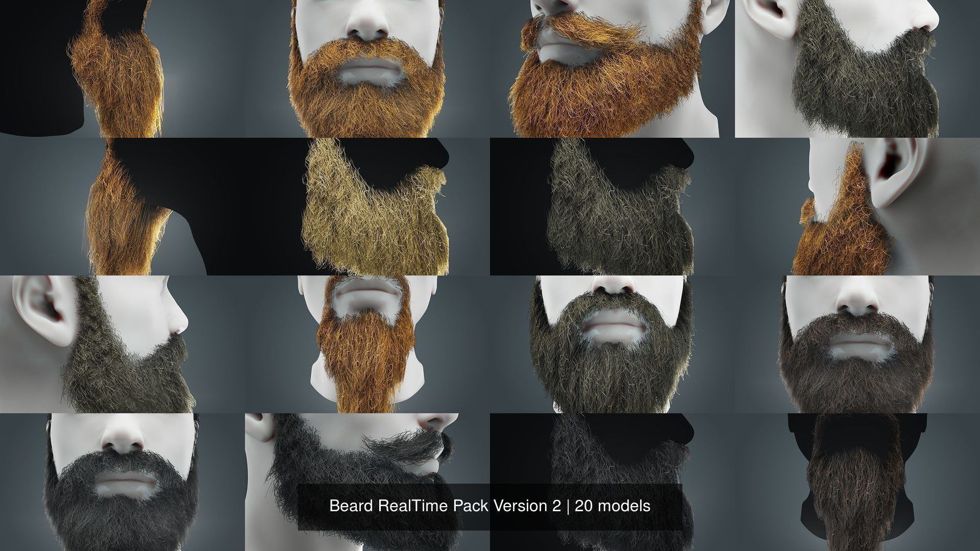 Beard RealTime Pack Version 2 3D Model Collection | CGTrader