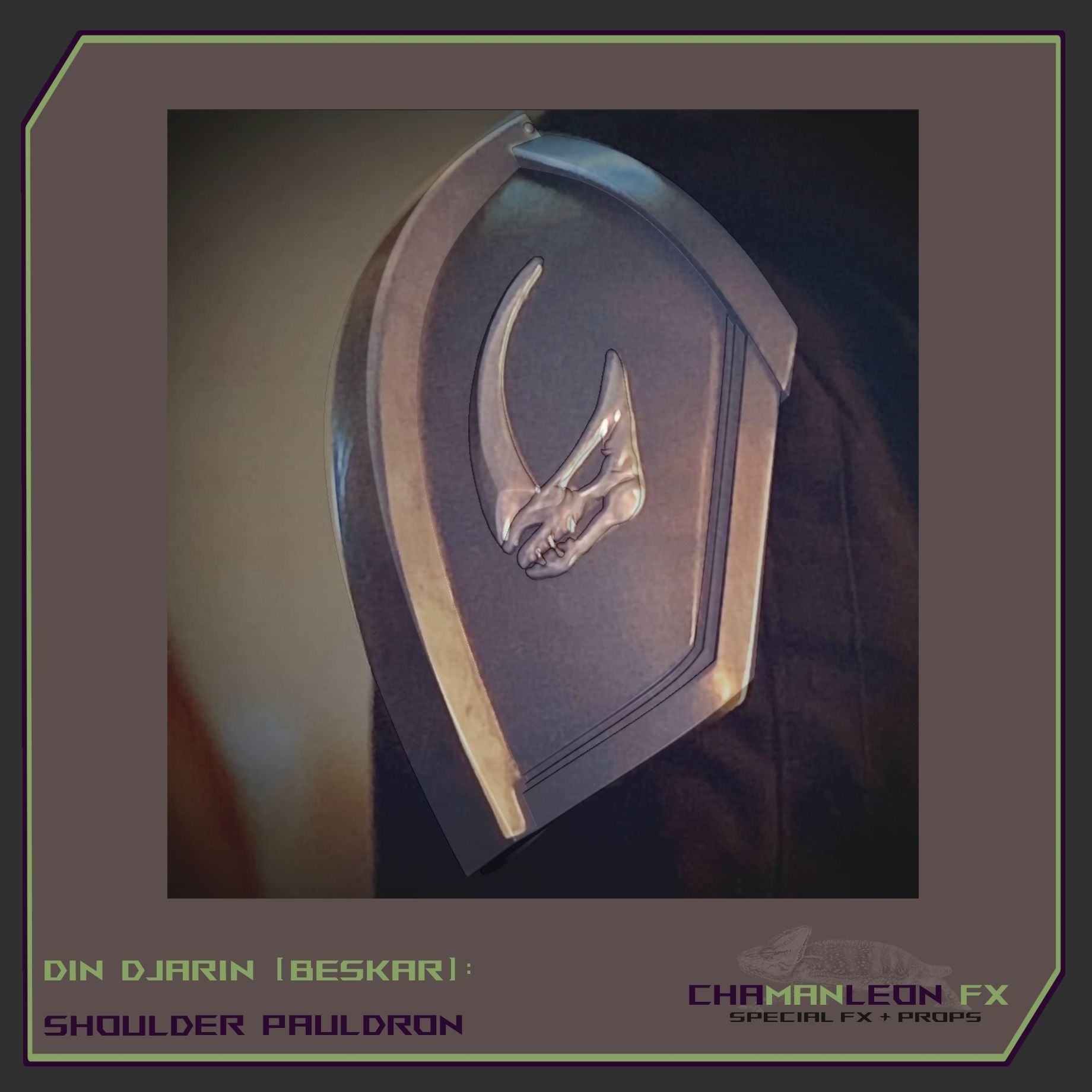 Din Djarin Beskar Shoulder Pauldrons and Mudhorn Signet Cosplay 3D ...