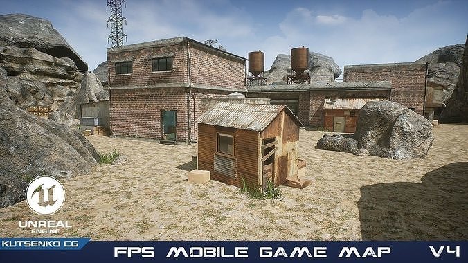 3D model FPS Mobile Game Map v4 with assets VR / AR / low-poly | CGTrader