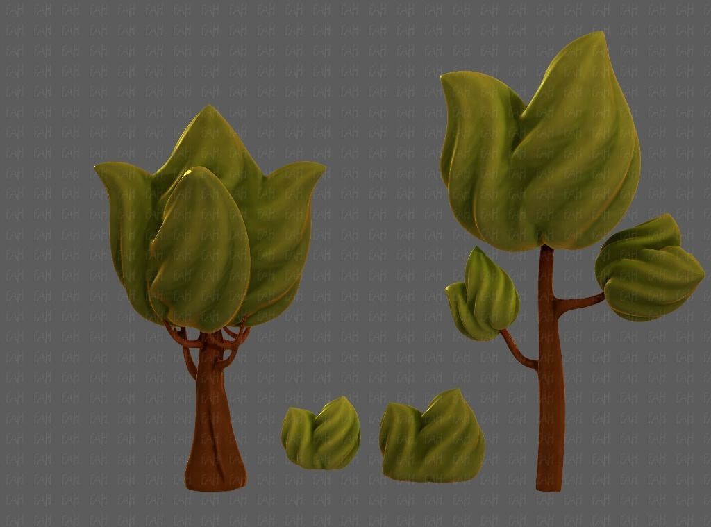 3D model Trees Cartoon V08 VR / AR / low-poly | CGTrader