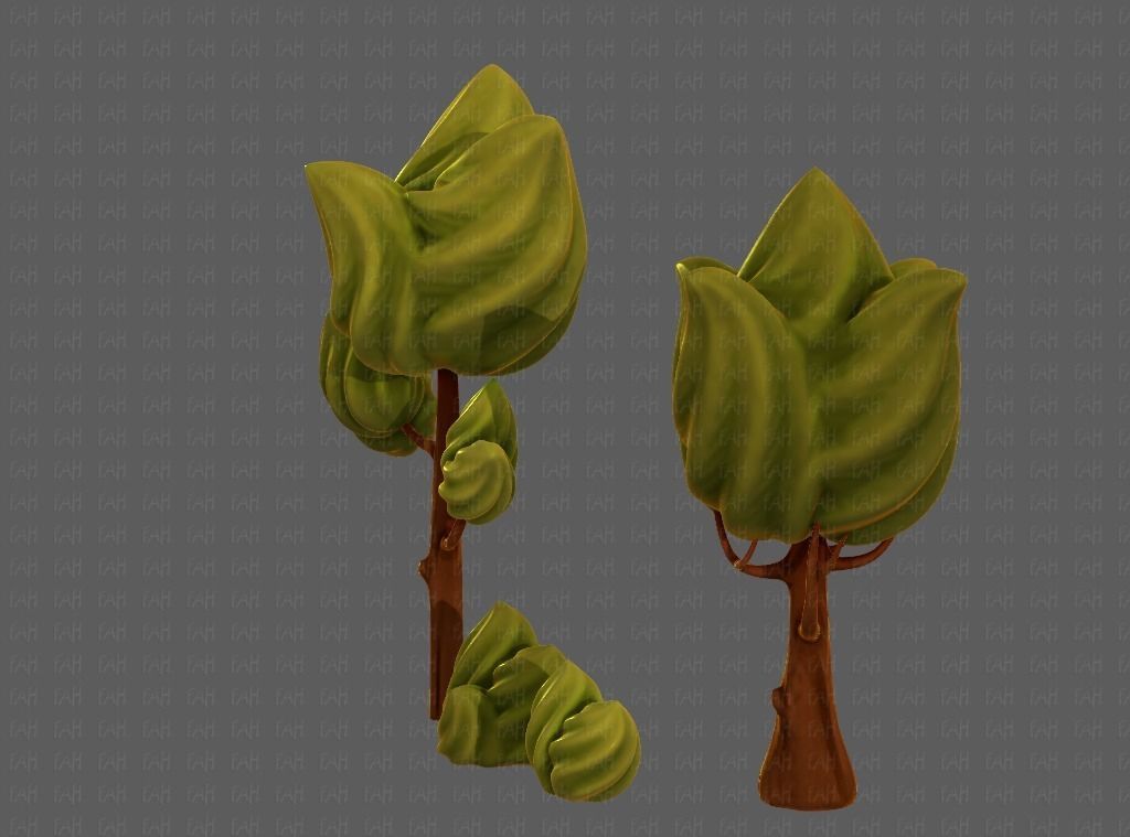 3D model Trees Cartoon V08 VR / AR / low-poly | CGTrader