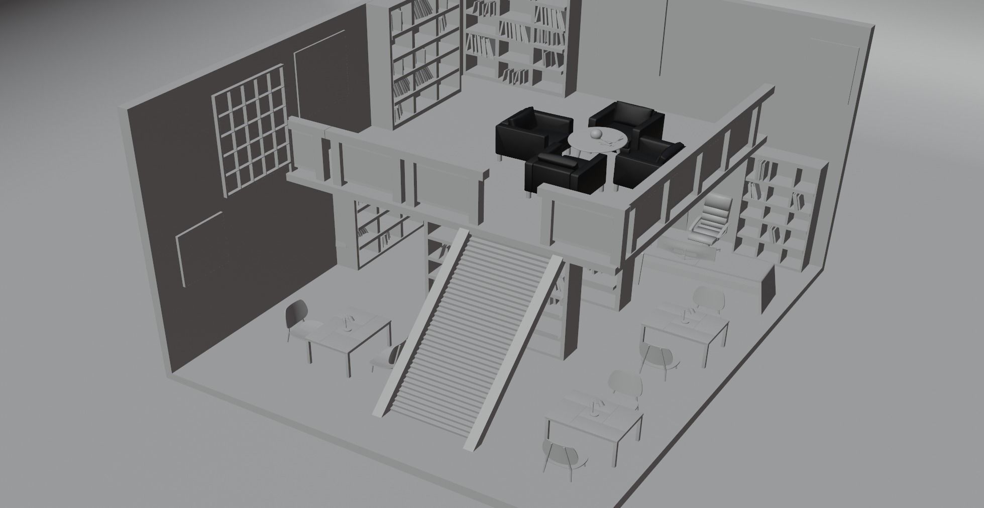 Isometric Library 3D model | CGTrader