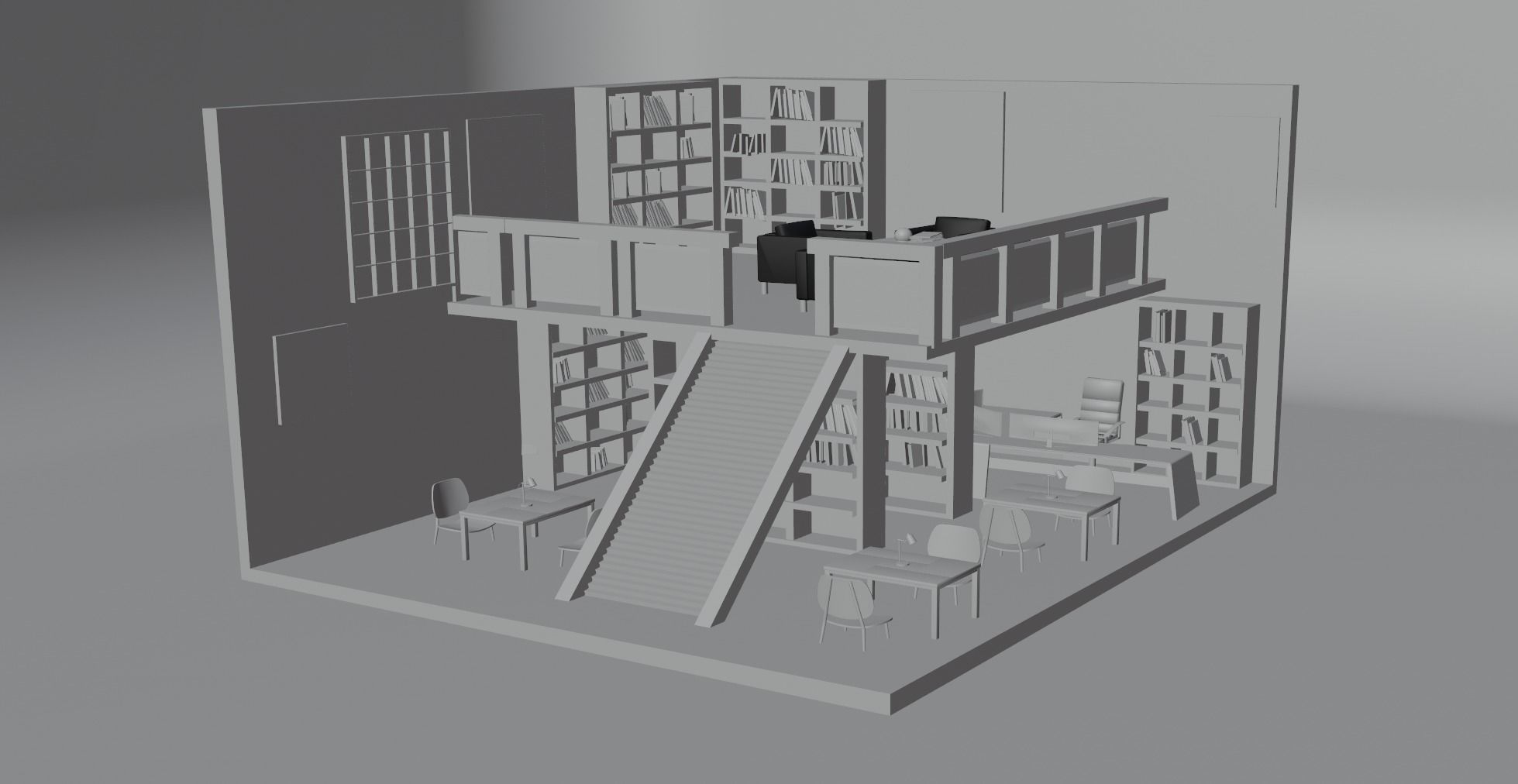 Isometric Library 3D model | CGTrader